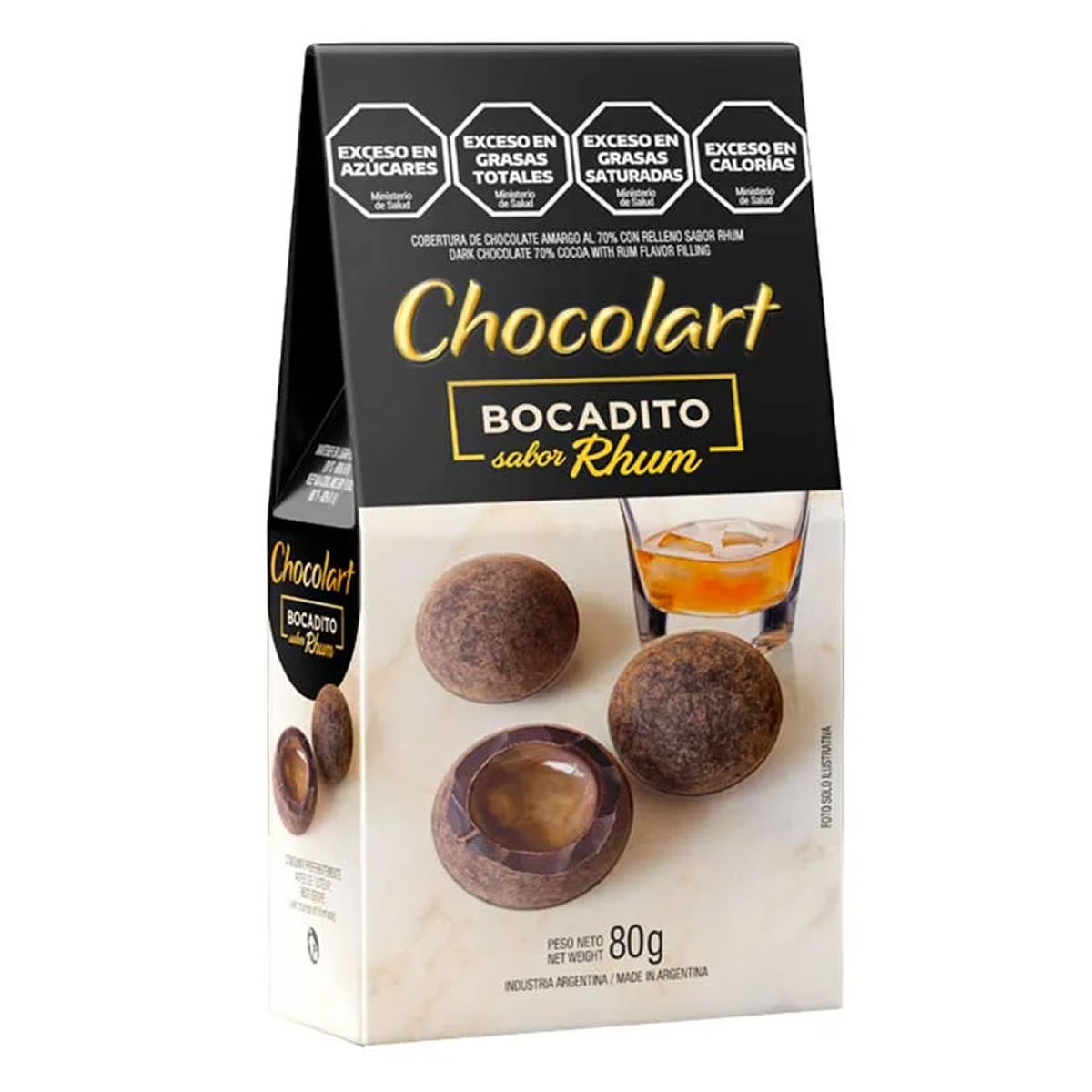 Bombones Chocolart Bocaditos al Ron 80grs
